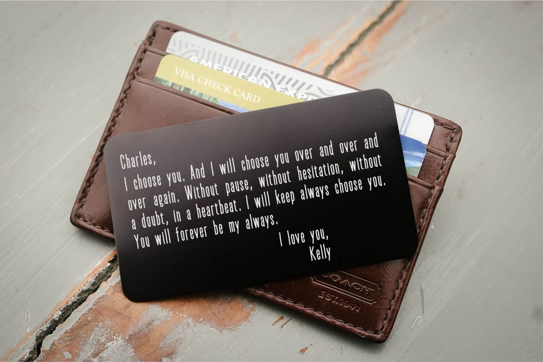 Personalized Wallet Card, Engraved Wallet Card: Valentine's Day ...