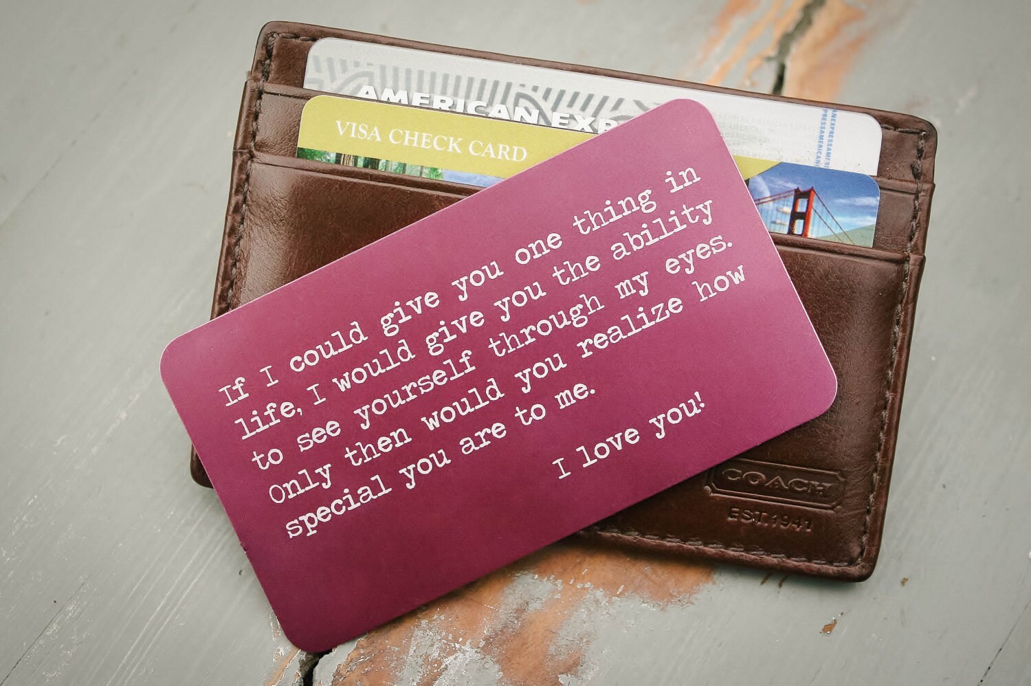 Personalized Wallet Card Metal Wallet Insert Custom Wallet | Etsy