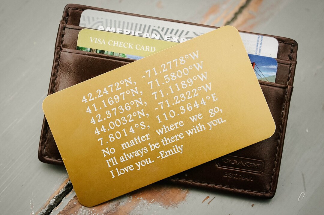 Engraved Wallet Card, Custom Wallet Insert: Valentine's, Anniversary ...