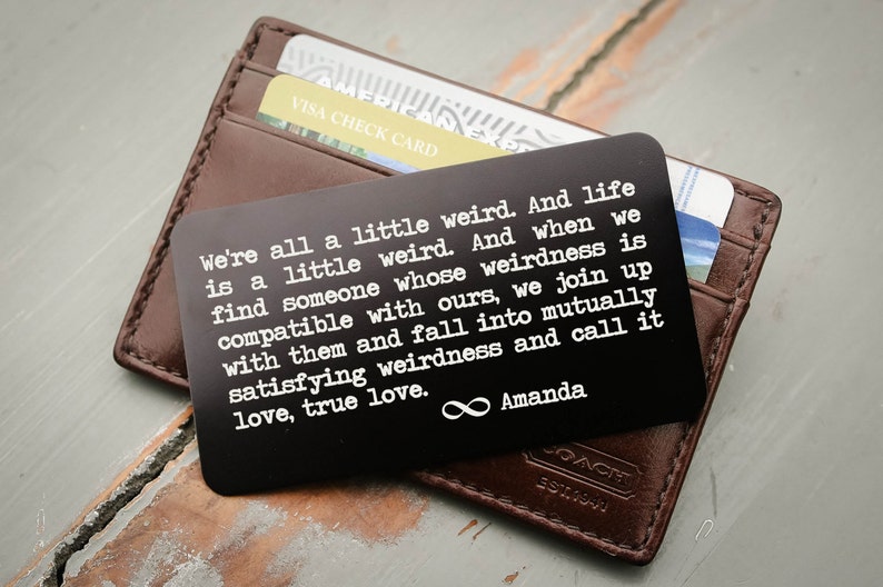 Personalized Wallet Card Metal Wallet Insert Engraved Wallet - Etsy