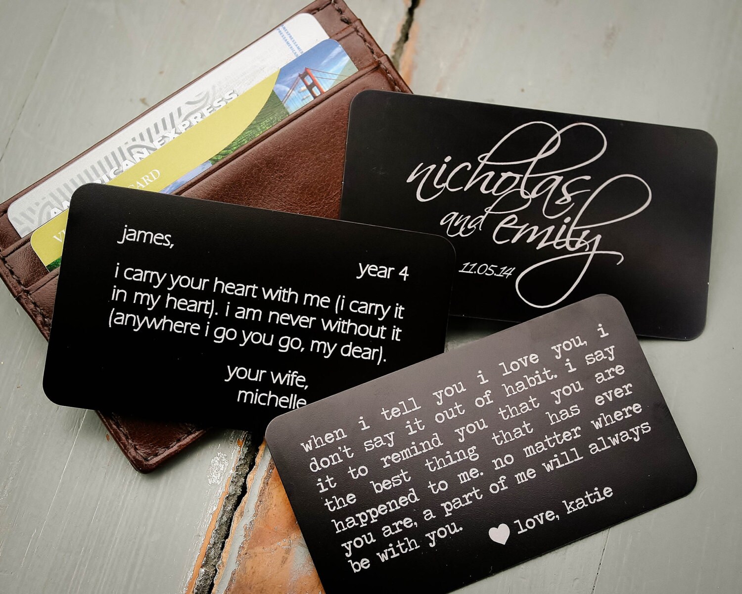 Personalized Wallet Card Metal Wallet Insert Custom Wallet - Etsy