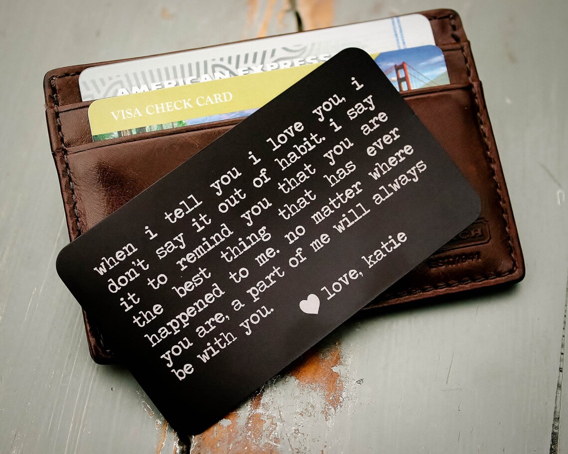Custom Wallet Card Personalized Wallet Insert Engraved Love - Etsy