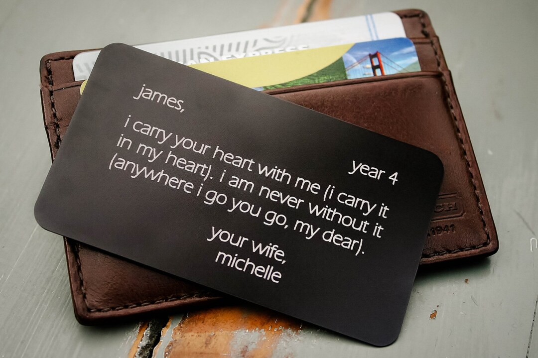 Personalized Wallet Card, Custom Wallet Insert: Valentine's Day Gift ...