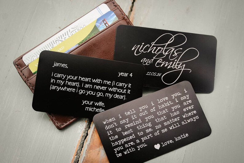 Personalized Wallet Card Engraved Wallet Card: - Etsy