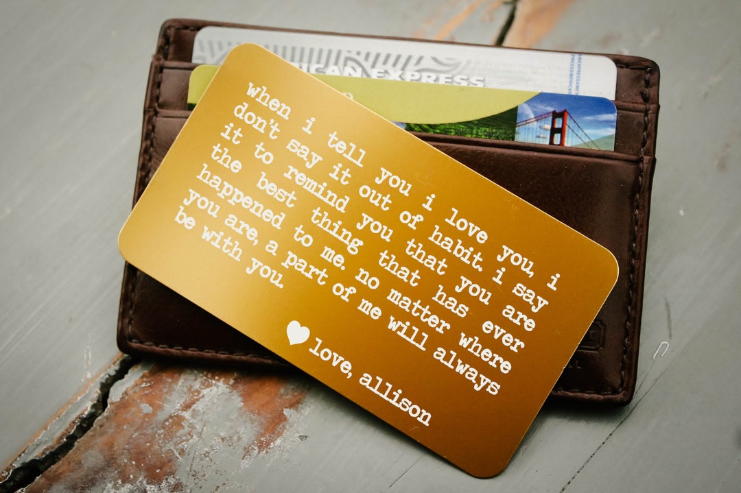 Engraved Wallet Card, Personalized Wallet Card, Custom Wallet Insert ...