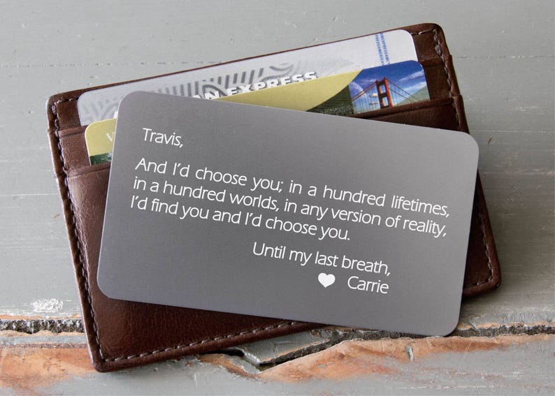 Personalized Wallet Card Engraved Wallet Card: - Etsy