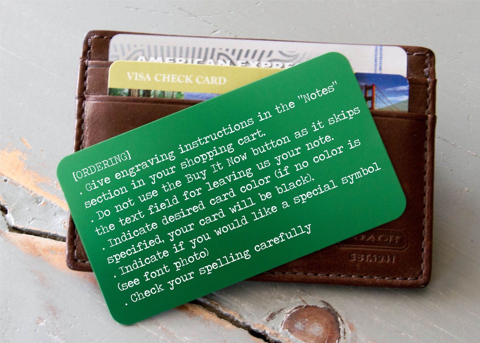 Personalized Wallet Card Metal Wallet Insert Custom Wallet - Etsy