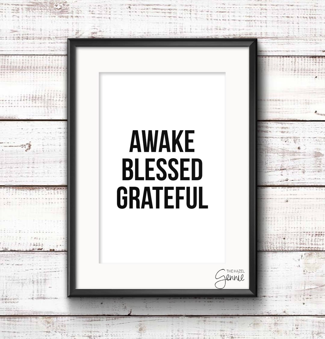 Awake Blessed Grateful Foil Print - Etsy