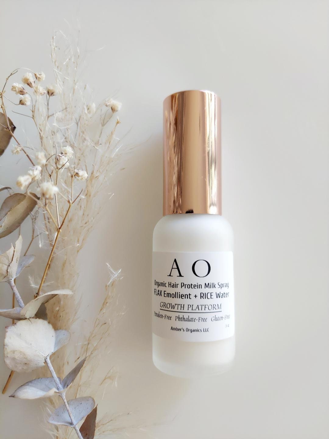 Organic Hair Protein Milk Spray FLAX Emollient RICE Water Growth ...