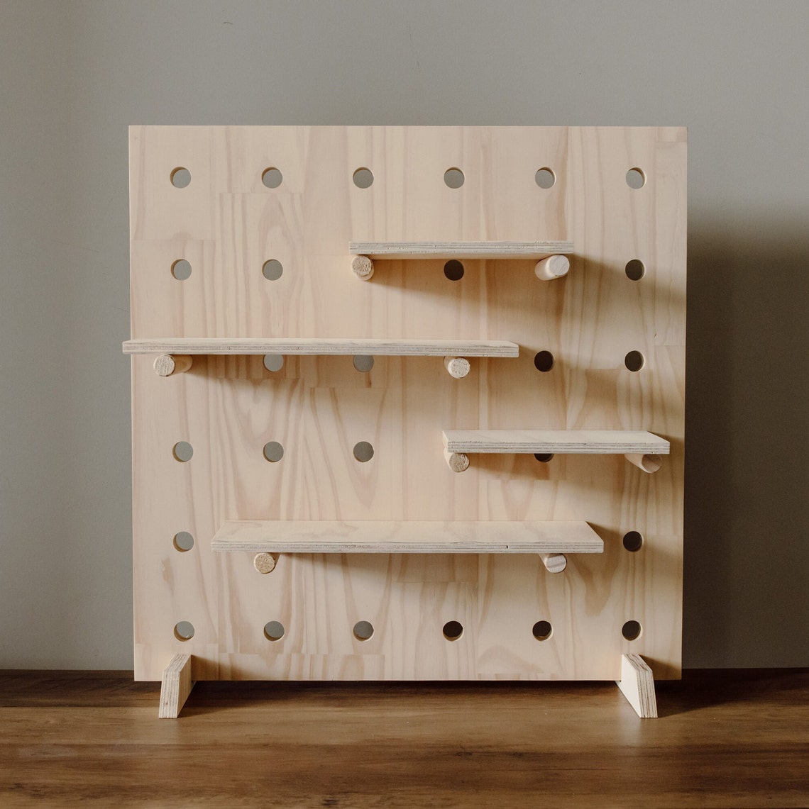 Freestanding Peg Board Set Peg Board Display With Shelving - Etsy