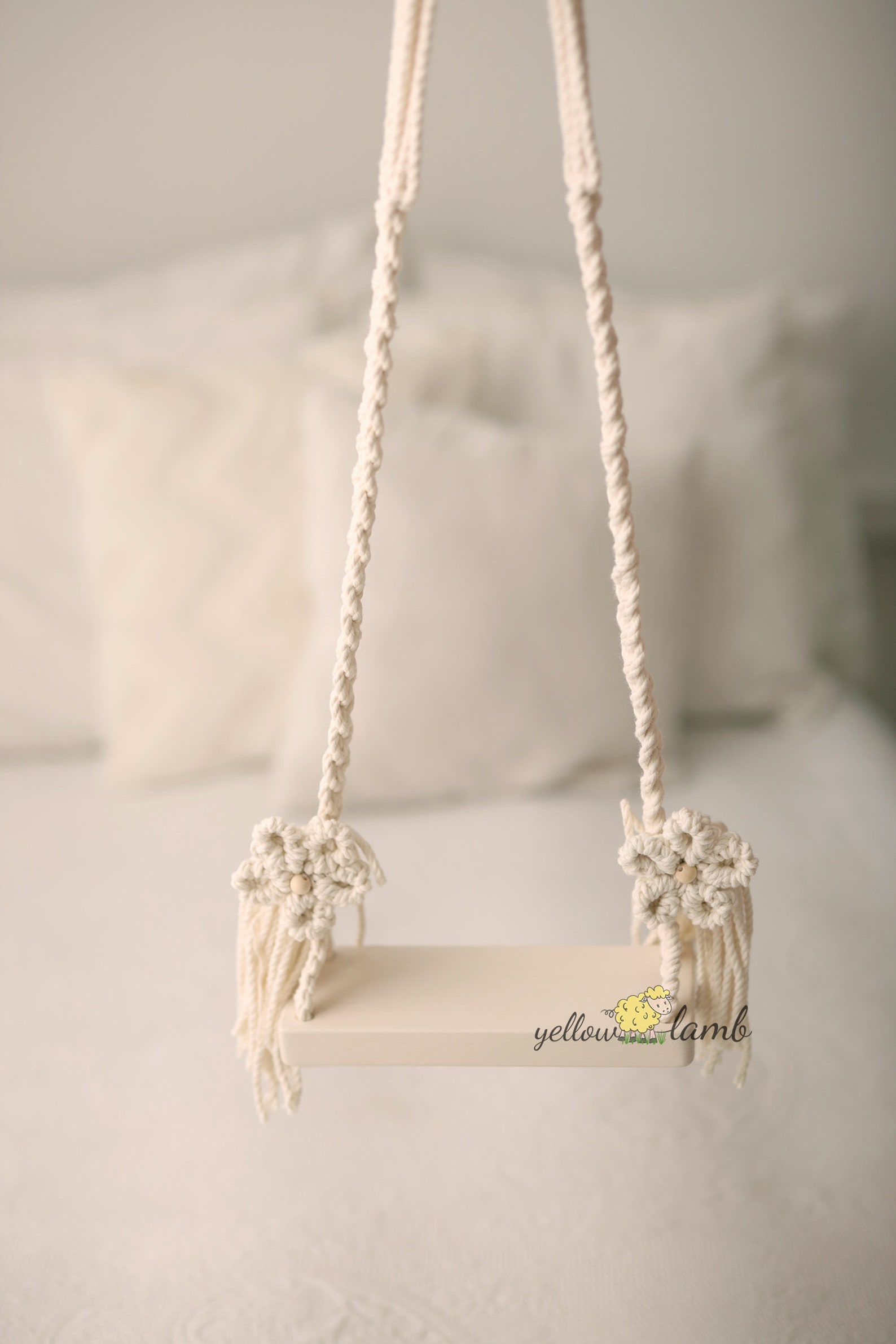 Braided Swing With Macrame Flowers. Photo Props - Etsy