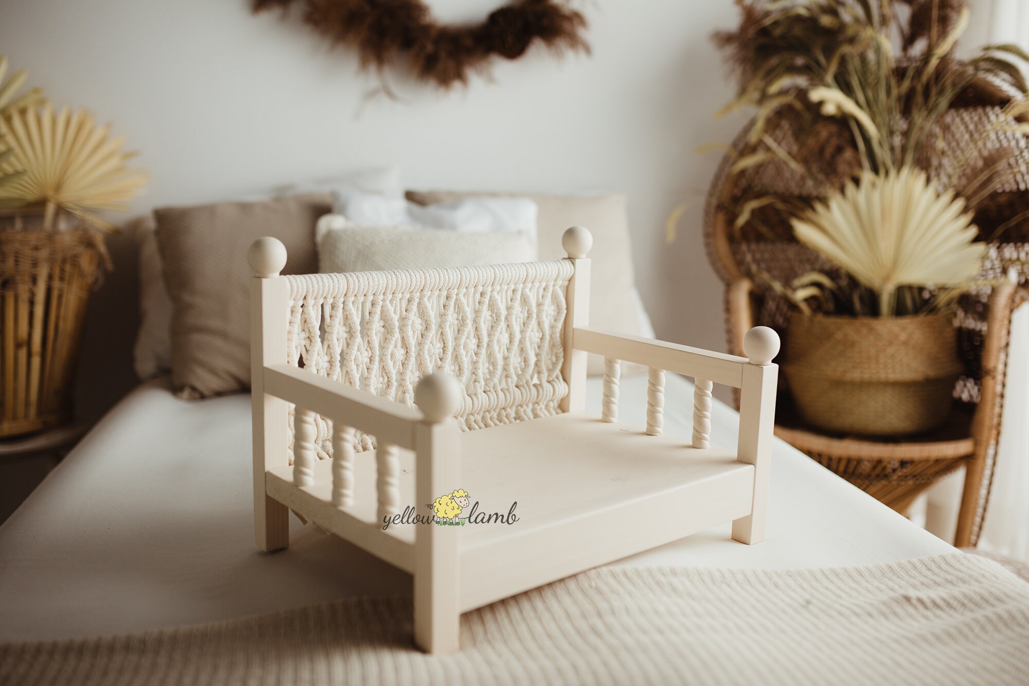 Cream Macrame Bench - Etsy