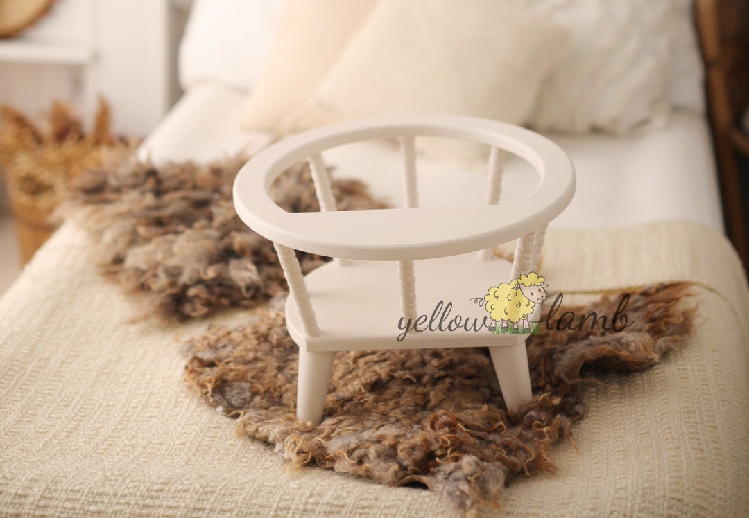 Wooden Chair in Cream Color With Top, Newborn Prop, Sitter Prop ...