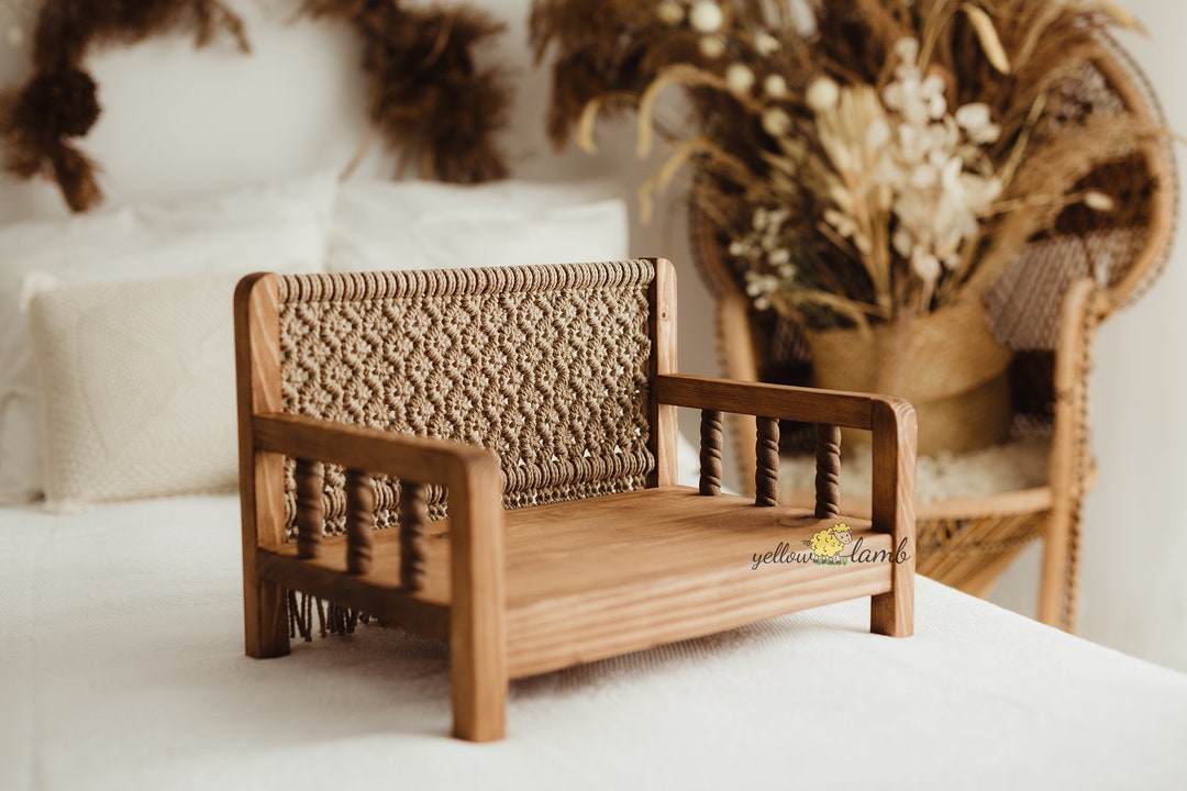 Macrame Bench in Whisky Brown Without Knobs - Etsy