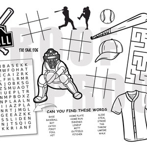 DIGITAL FILE: Baseball >> Activity Sheet >> 8.5" X 14" - Etsy