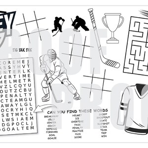 DIGITAL FILE: Hockey >> Activity Sheet >> 8.5" X 14" - Etsy