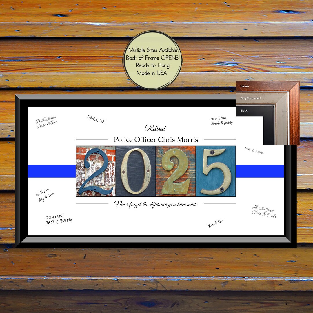 Police Retirement Gift, Police Retirement Party Decorations, Guest Book ...