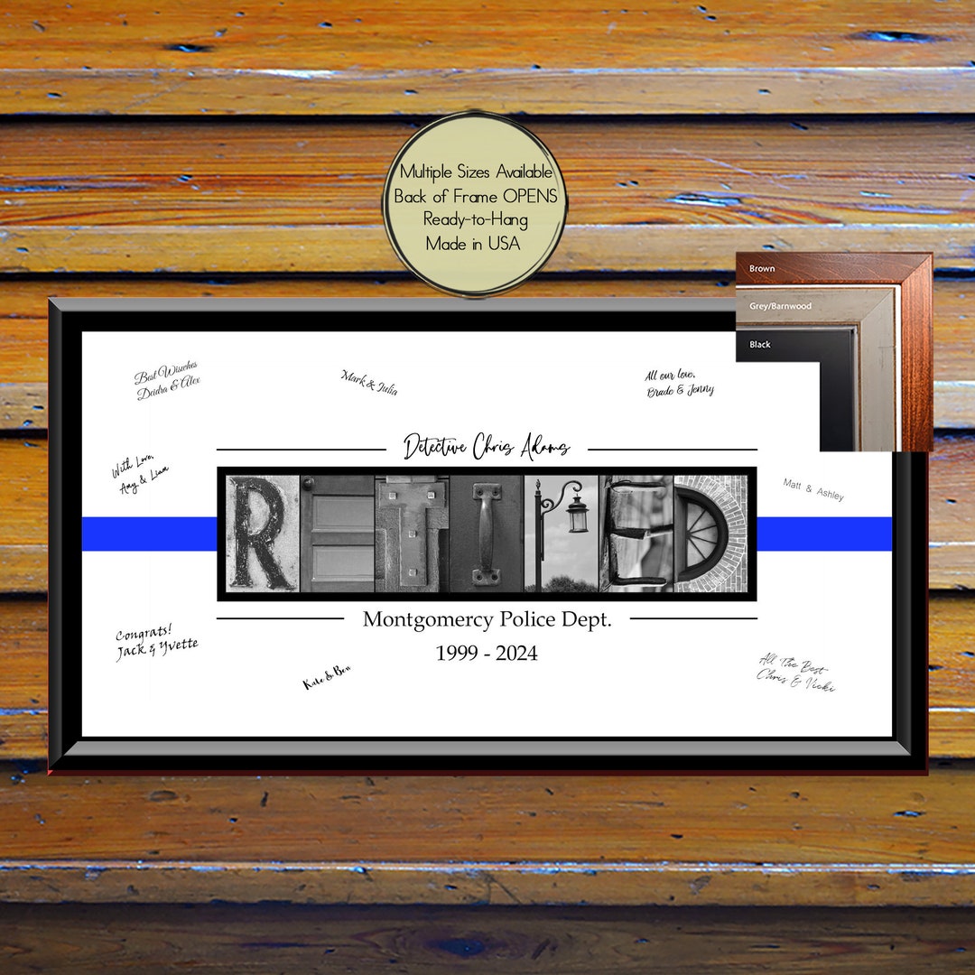 Police Retirement Gift, Police Retirement Party Decorations, Guest Book ...