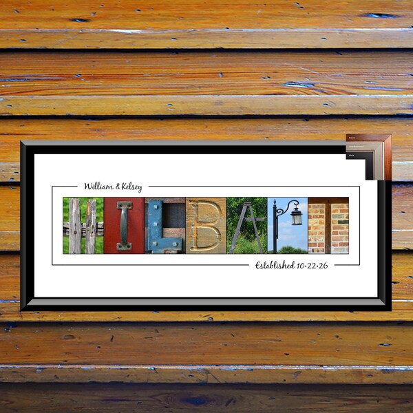 Last Name Framed - Etsy