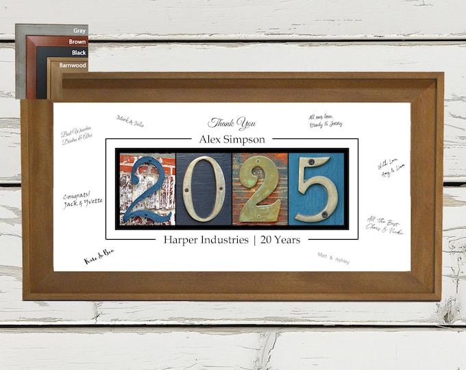 35 Year Work Anniversary Print, 35th Work Anniversary, Personalized ...