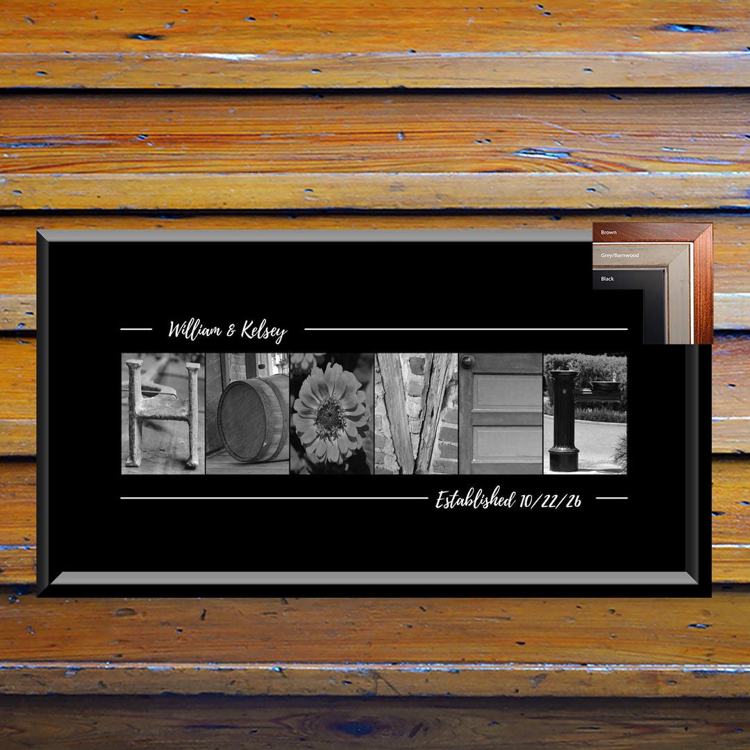 Alphabet Photography Name Sign, Wedding Gift, Last Name Wall Art ...