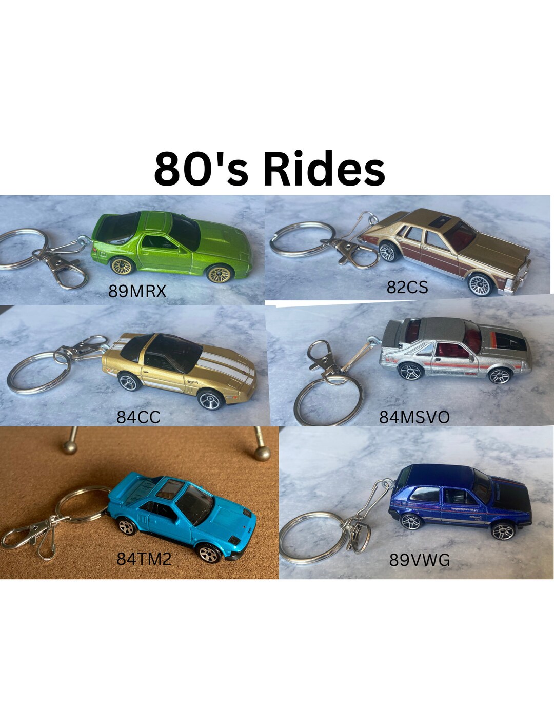 Model Car Keychain W/ Awesome 80's Rides - Etsy