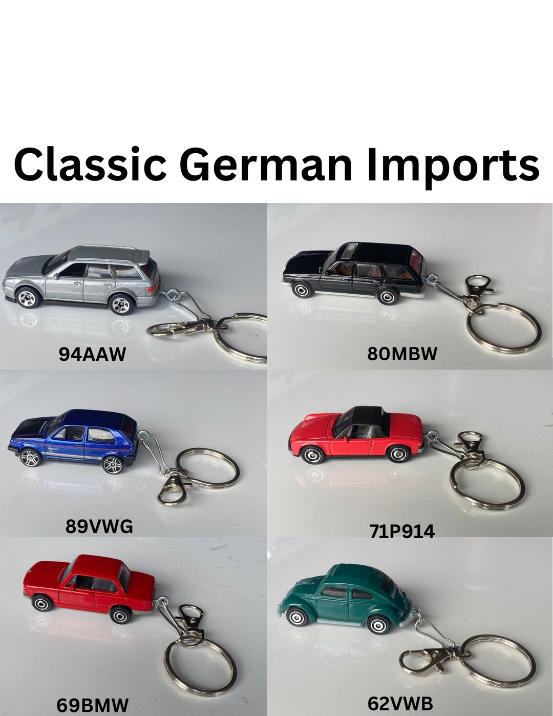Toy Car Keychain W/ Classic German Import Cars - Etsy
