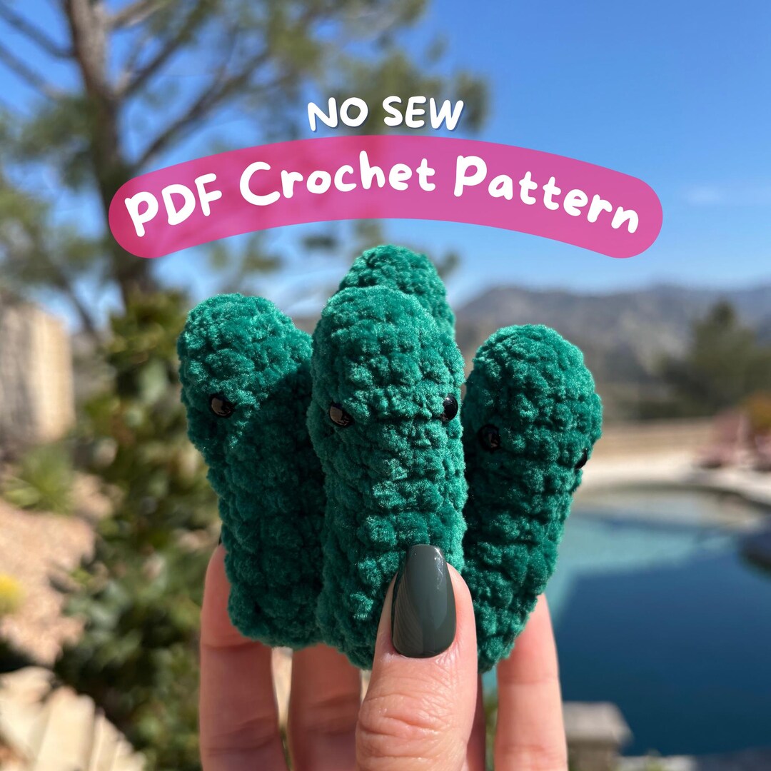 No-sew Crochet Teeny Tiny Pickle PDF PATTERN | Mini Dill Pickle ...