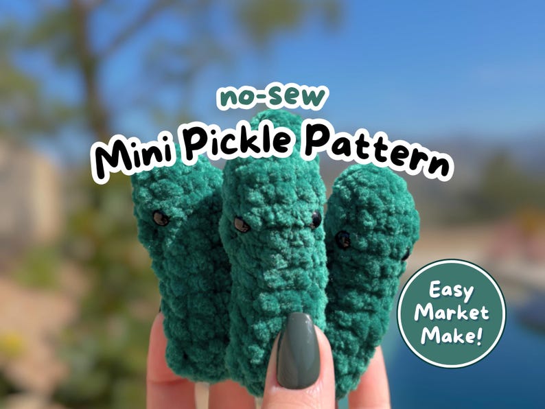 No-sew Crochet Teeny Tiny Pickle PDF PATTERN | Mini Dill Pickle ...