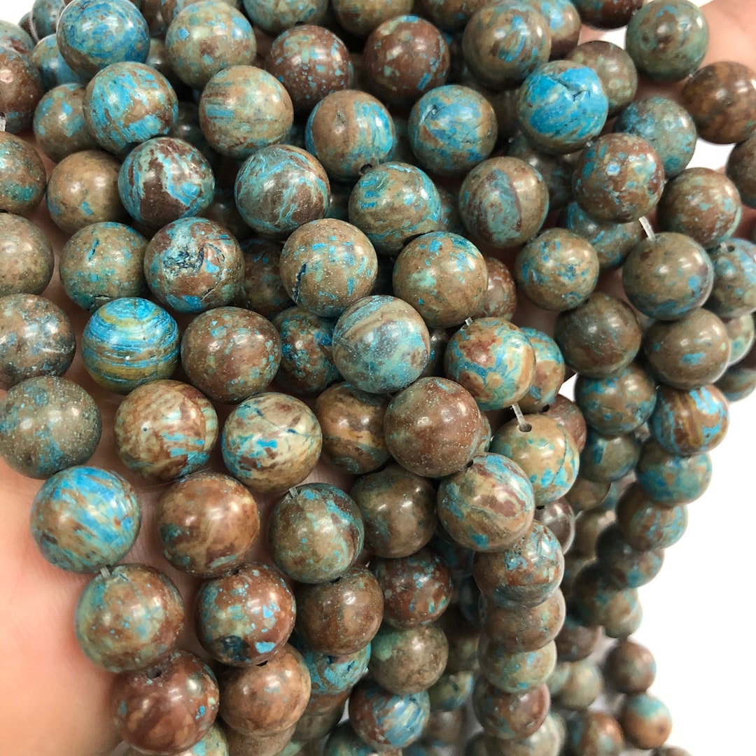 8mm 10mm Calsilica Jasper Beads Gemstone Beads, Blue Jasper Beads ...