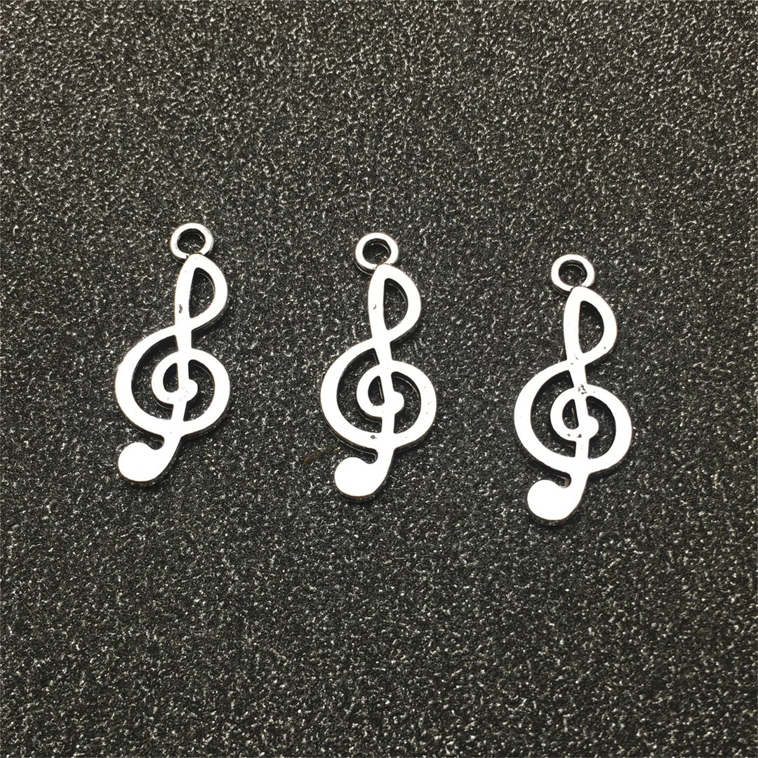 Bulk 60 Pcs Large Hole Musical Note Beads antique Silver - Etsy