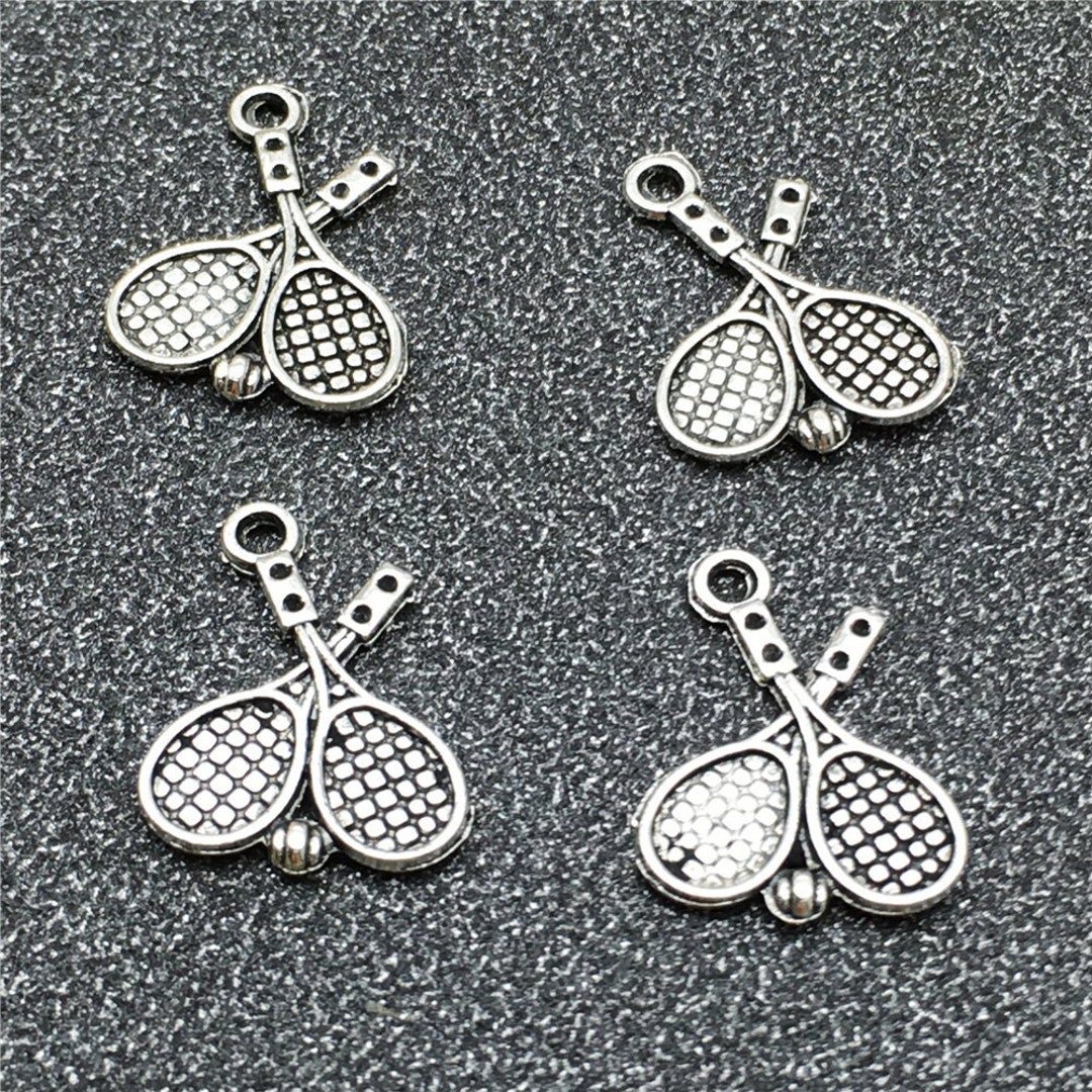 Bulk 45 Tennis Racketa Charms , Tennis Racket Pendant, I Love Tennis ...