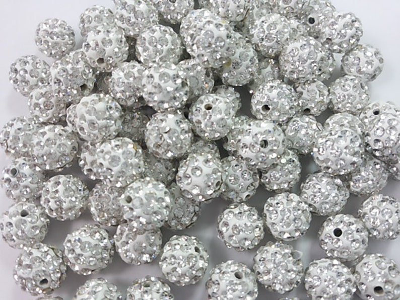 50 10mm Crystal Pave Rhinestone Beads Disco Balls Beads - Etsy