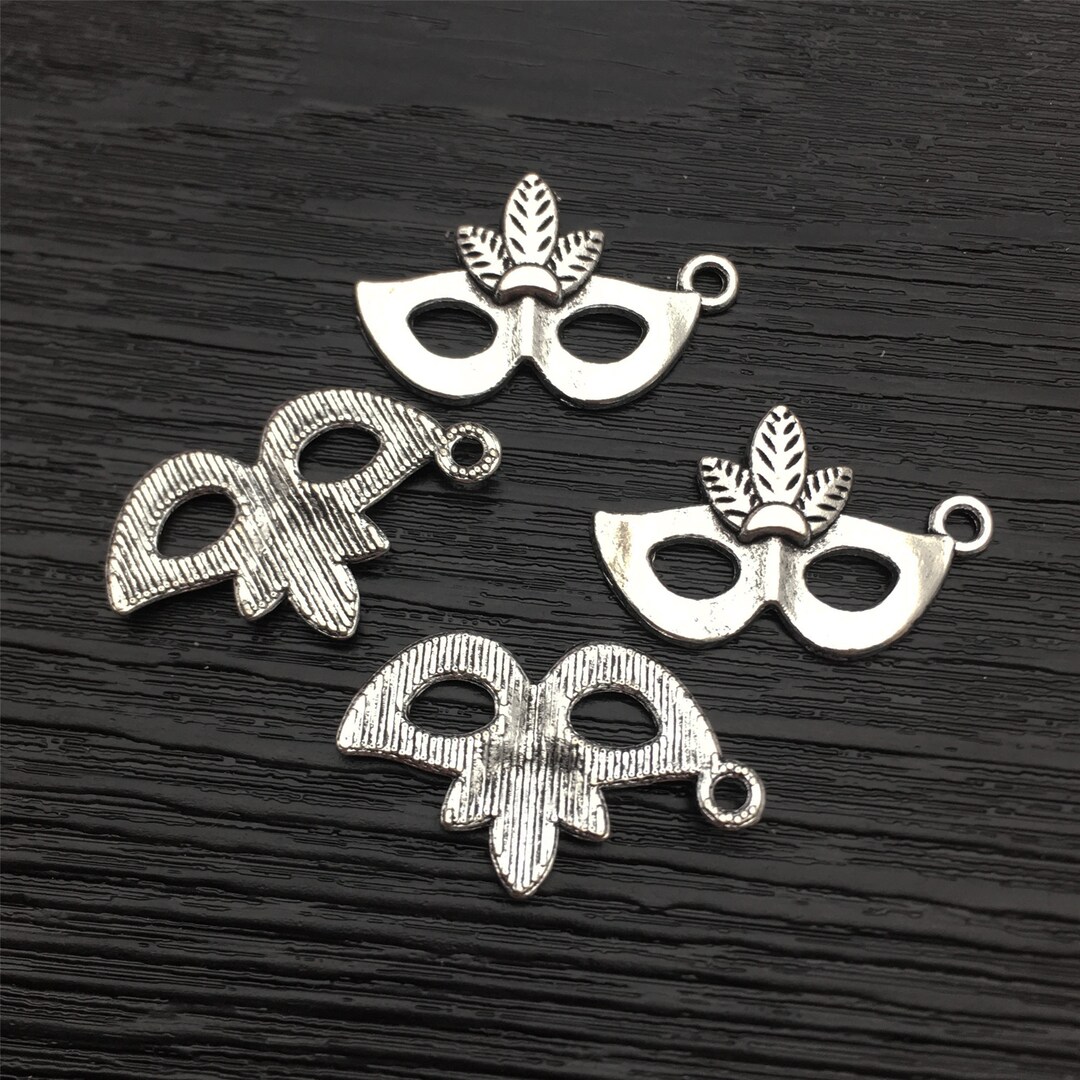 Bulk 50 Antique Silver Mask Charms Mardi Gras Mask Pendants - Etsy