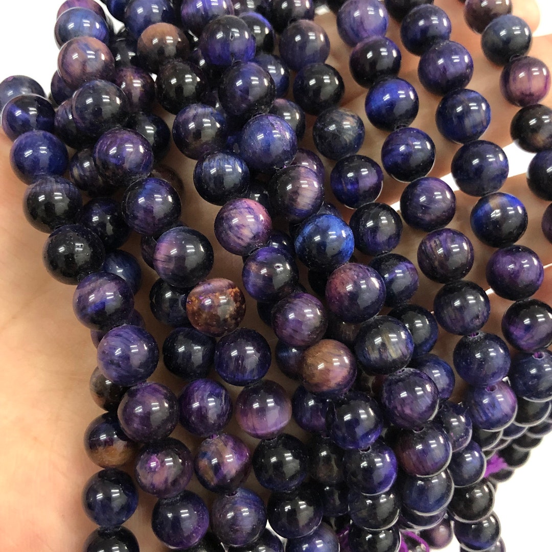 8mm Purple Tiger Eye Round Beads Gemstone Beads wholesale - Etsy