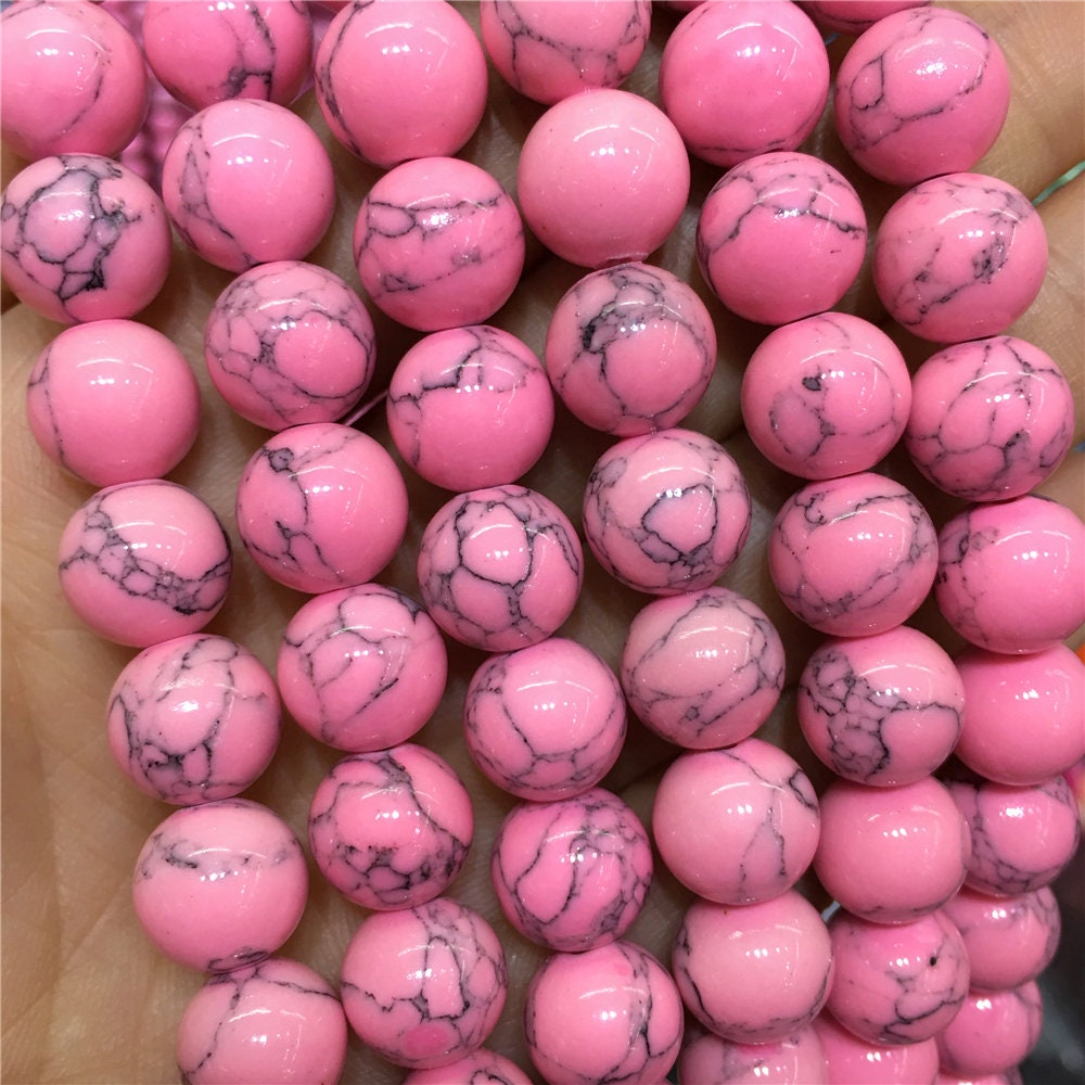 8 Mm 10mm Pink Magnesite Round Beads Gemstone Beads - Etsy Norway