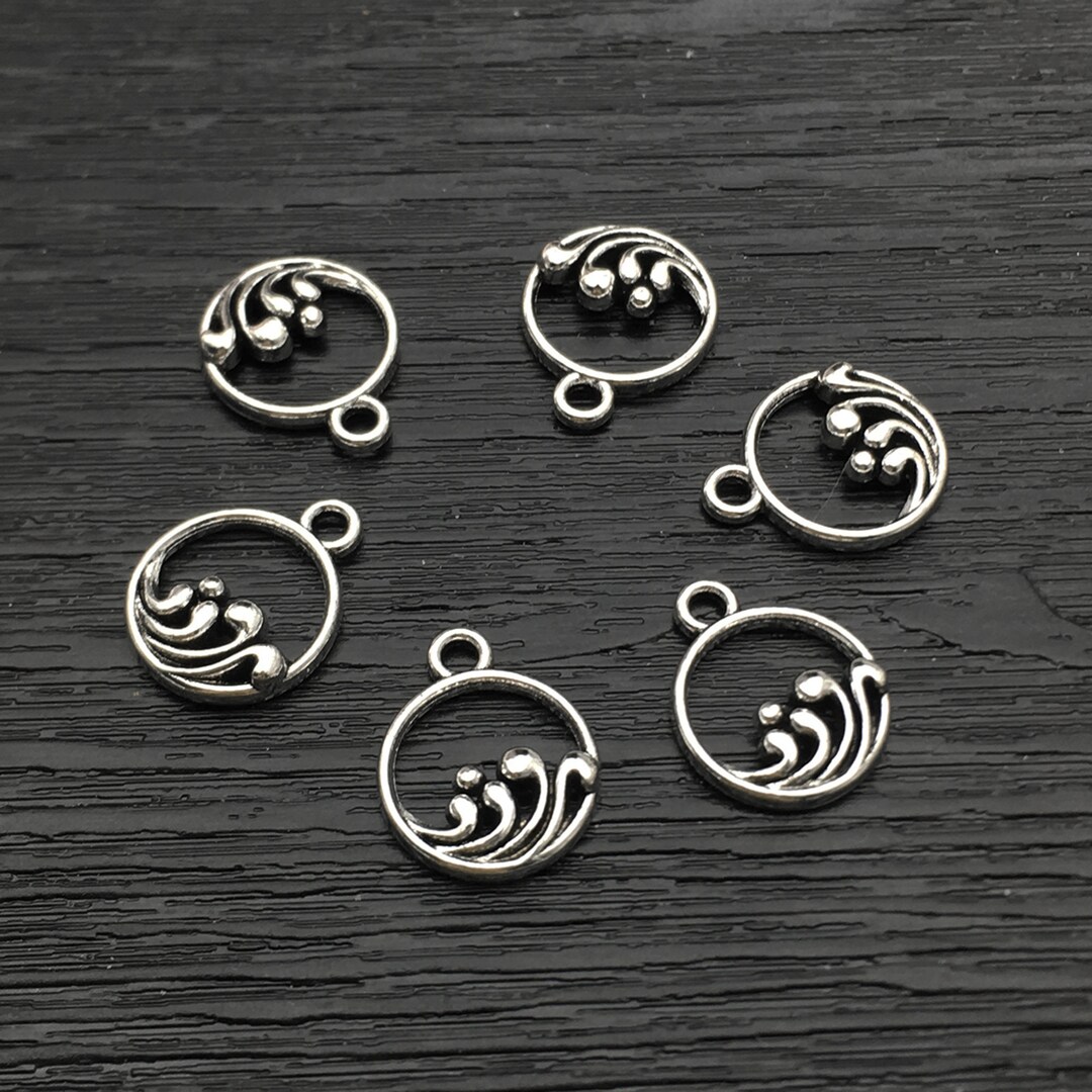 Bulk 60pcs Antique Silver Wave Charm Ocean Wave Pendants - Etsy