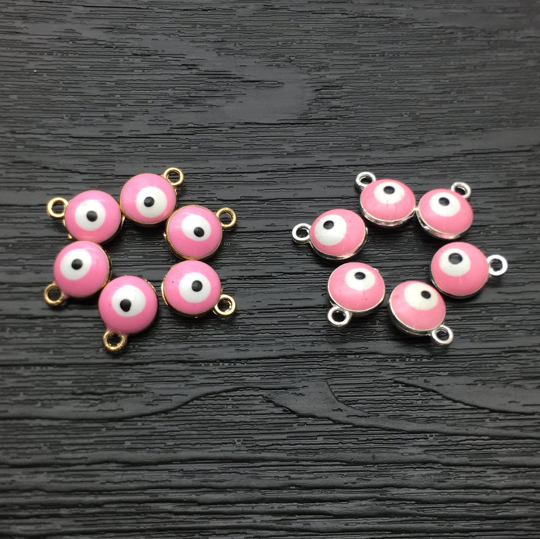 40pcs Pink Evil Eye Charms 6mm Evil EyeDouble Sided Evil Eye | Etsy