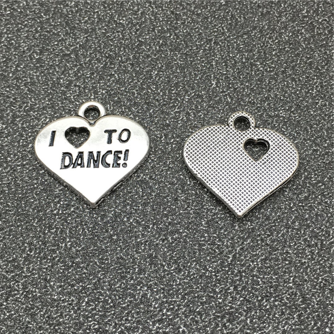 20 Argento antico Amo ballare Charms Charms Cuore 19X19mm - Etsy Italia