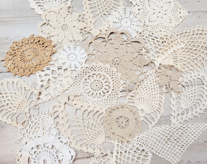 Doilies Doilies and More Doilies Multiple Lots of Doilies White Beige ...