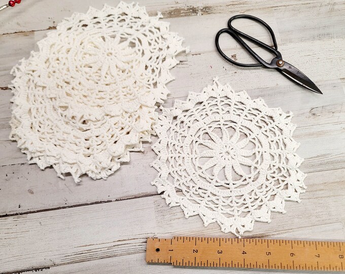 LARGE 10 Pack Vintage 7" Handmade Crochet Doilies Pack/ 7" Dollie Lot ...