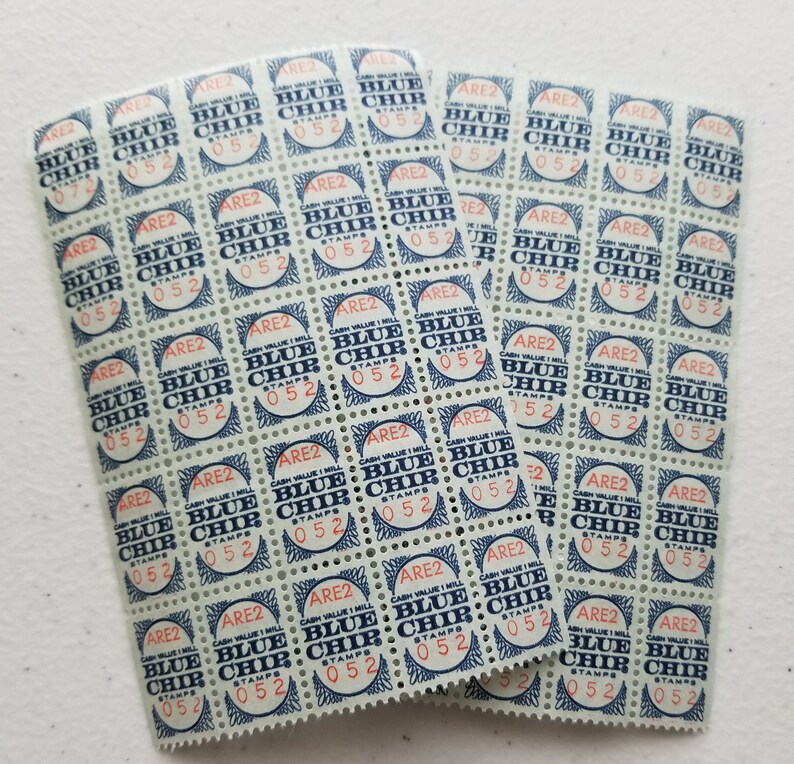 50 Vintage Blue Chip Saving Stamps 2 Sheets 50 Stamps | Etsy