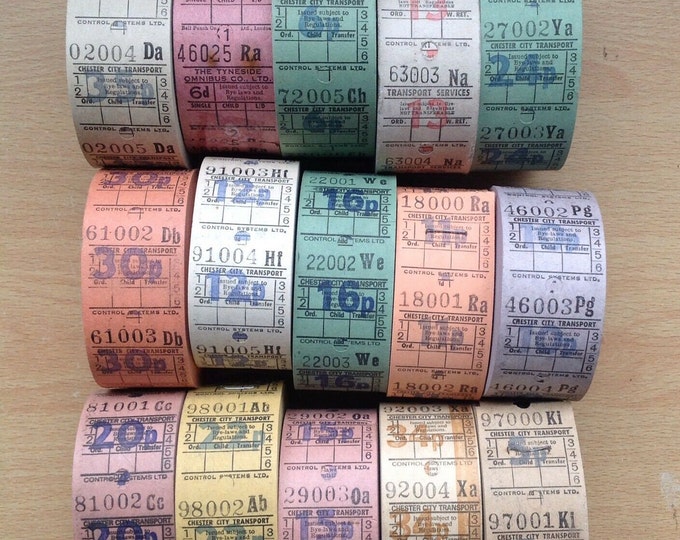 30 Vintage British Bus Tickets - Set of 30 - Vintage Tickets,vintage ...