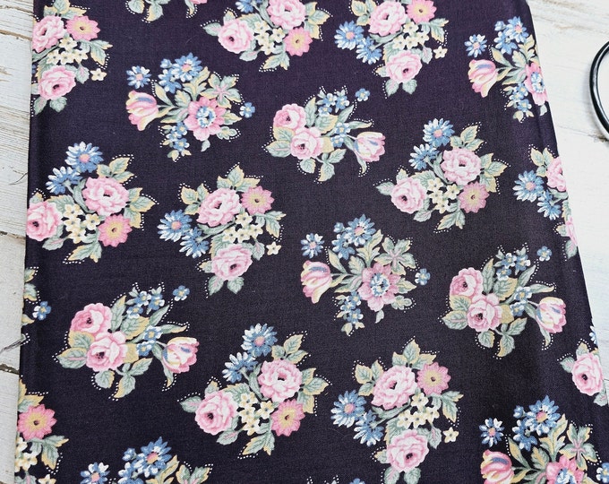 Vintage Blue Floral SPRINGS INDUSTRIES Fabric - Chintz Fabric by the 1/ ...