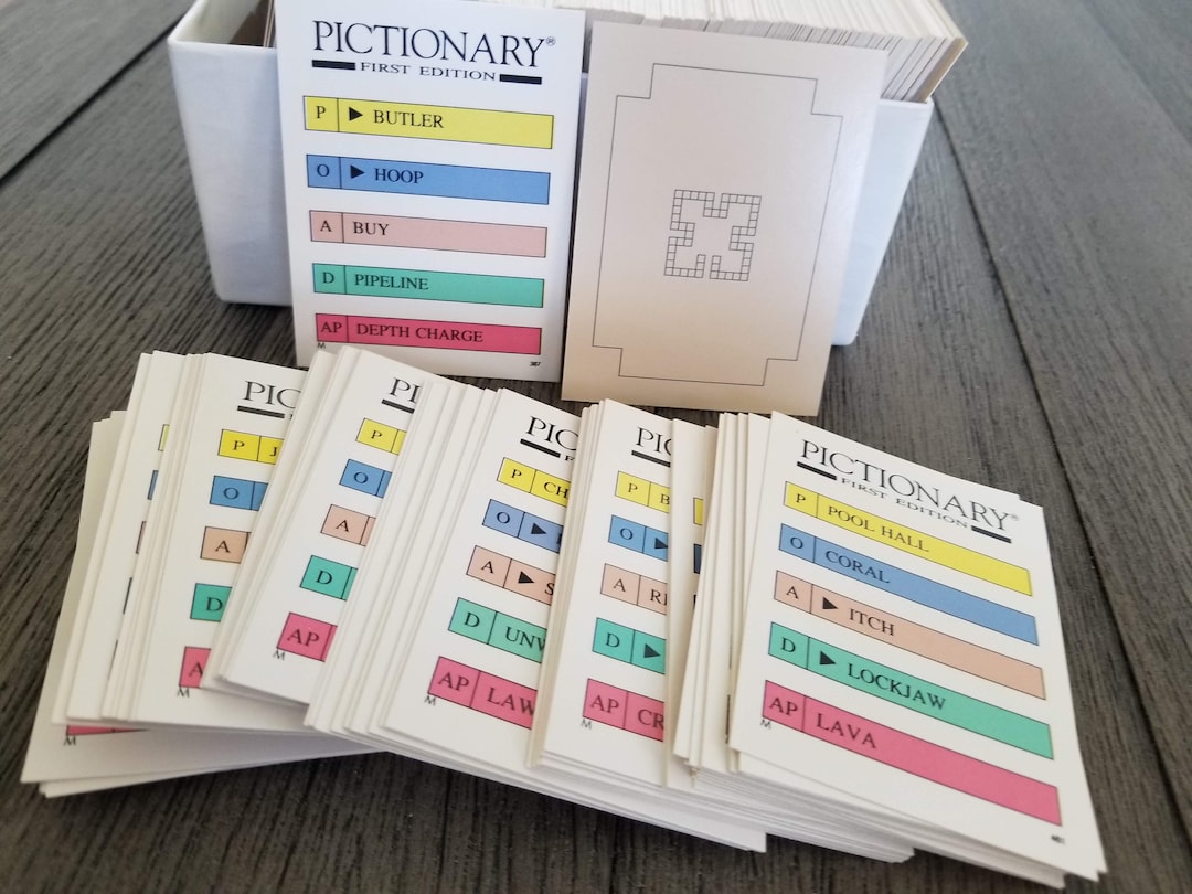 100 Vintage PICTIONARY Playing Cards-first Edition Cards ~vintage ...