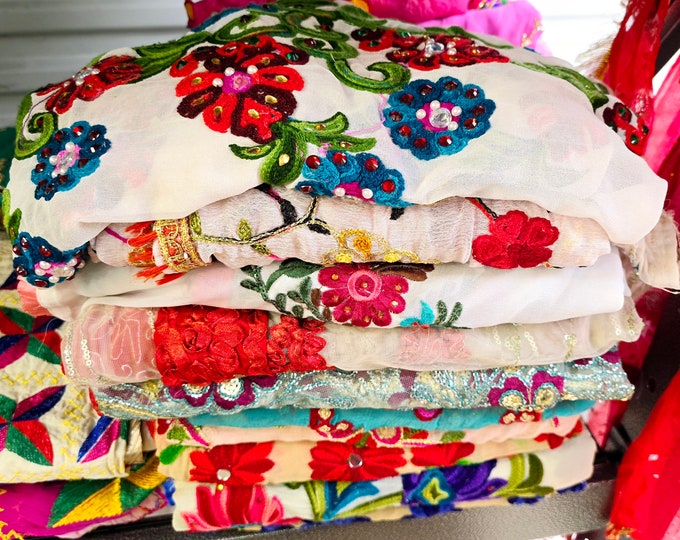 Vintage (un-cut) Sari-choose Your Sari Scarf/dupatta Scarf/ Boho Sari ...