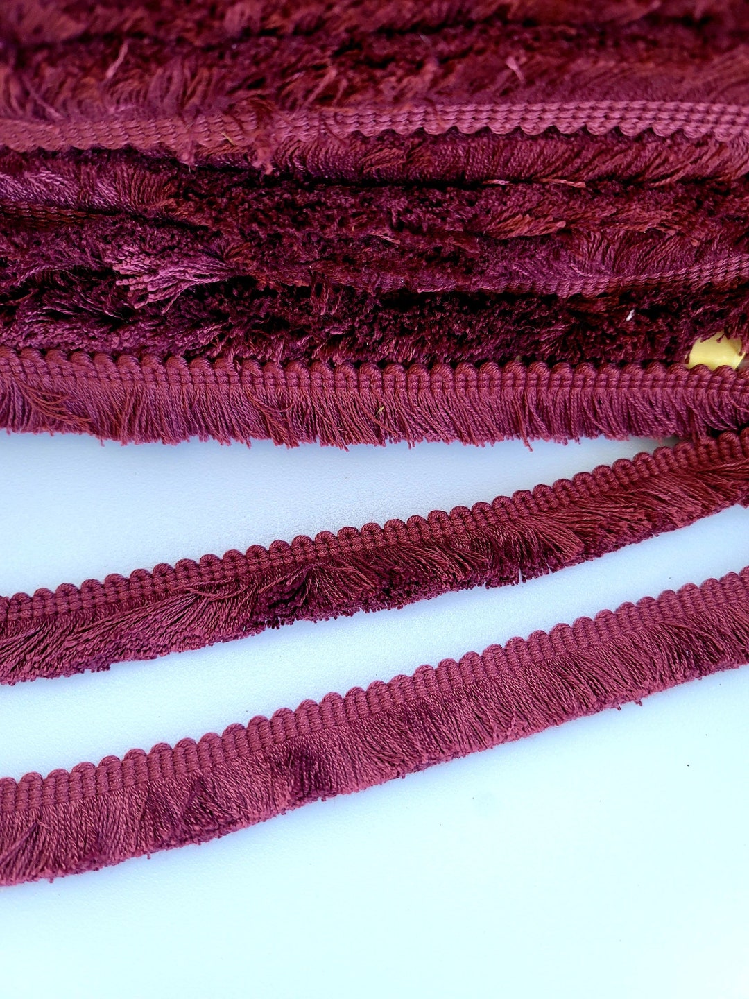 3 YARDS Vintage BURGUNDY 1" Trim-upholstery Trim-quality Upholstery ...