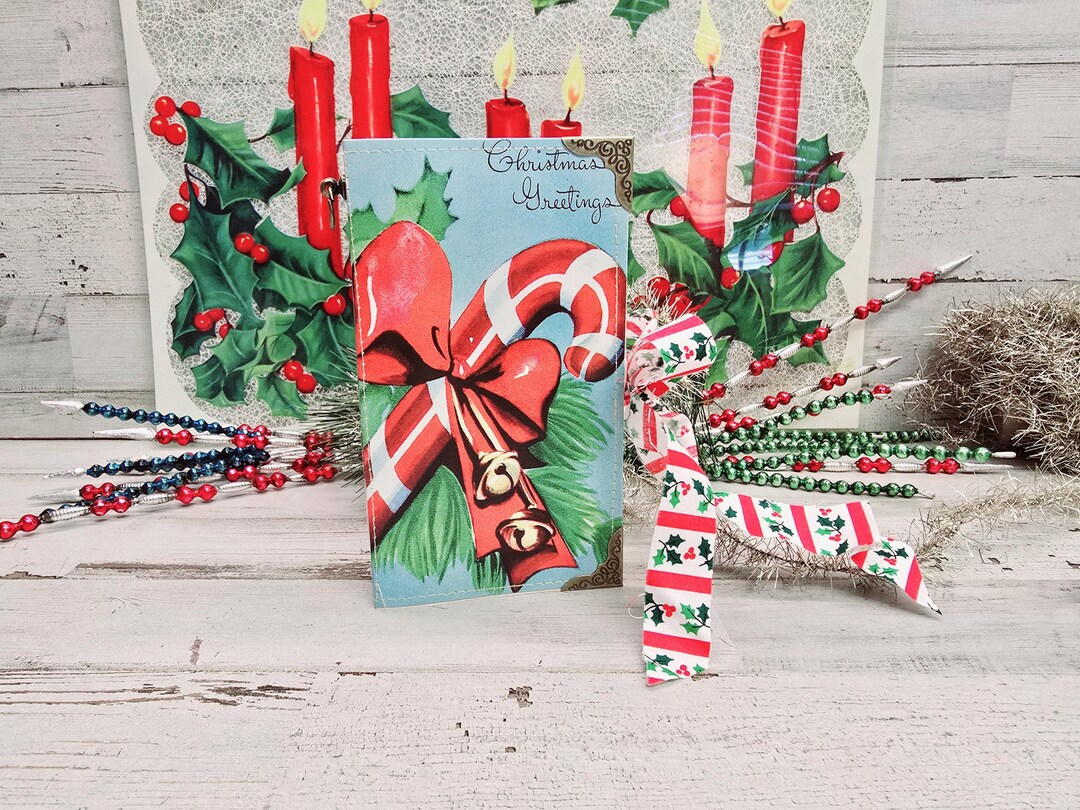 Christmas Journal Kit: Candy Cane Mini Book Ornament, DIY Holiday Craft ...