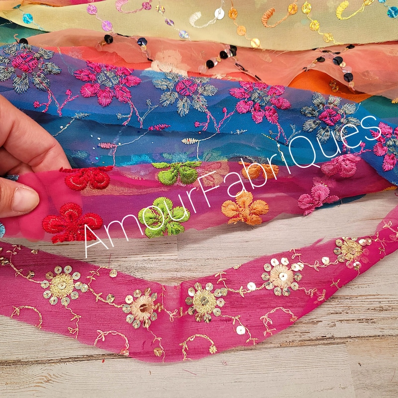 Strips of Embroider Fabric - Etsy UK