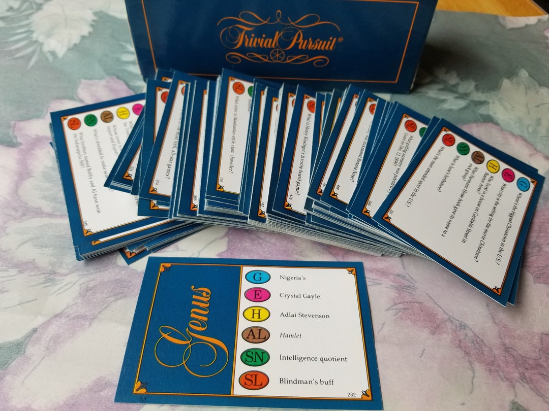 100 Vintage Trivia Pursuit Playing Cards-trivial Pursuit GENUS EDITIONS ...